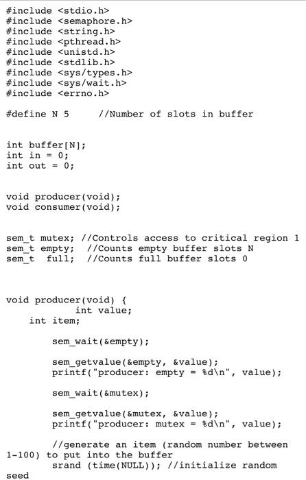 Solved 1) Download procon_test.c code from Canvas. This code | Chegg.com