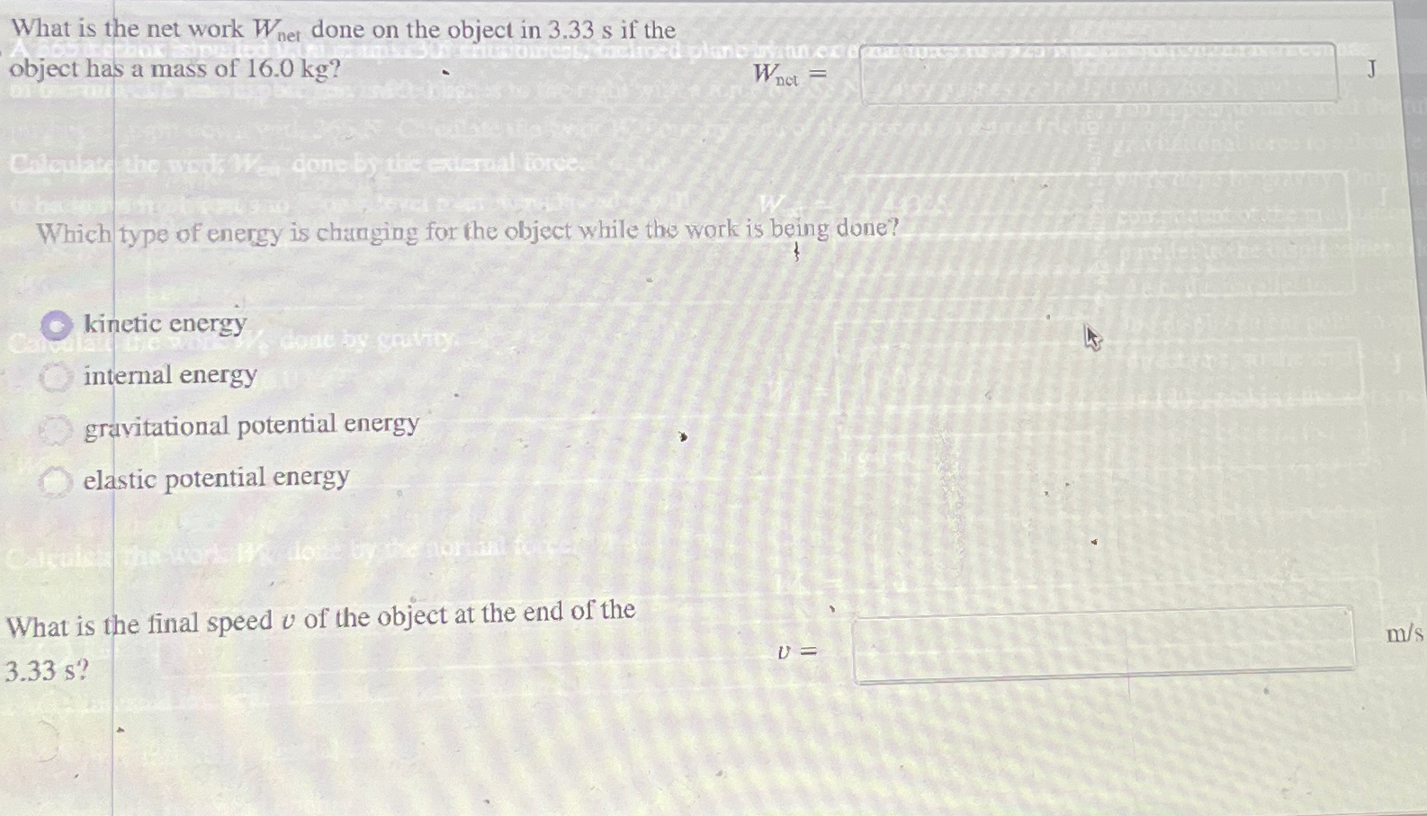 What is the net work Wnet ﻿done on the object in | Chegg.com