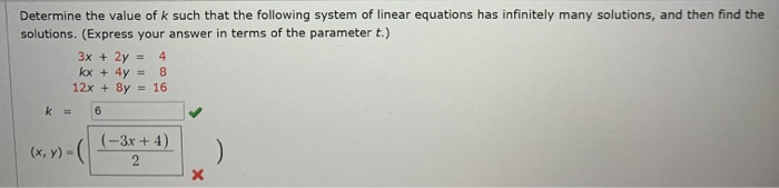 Solved Determine the value of k such that the following | Chegg.com