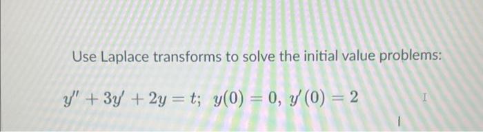 Solved Use Laplace transforms to solve the initial value | Chegg.com