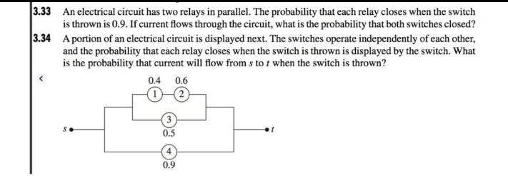 Solved 3 An electrical circuit has two relays in parallel. | Chegg.com