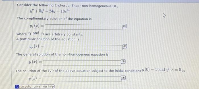 Solved Consider the following 2nd-order linear | Chegg.com