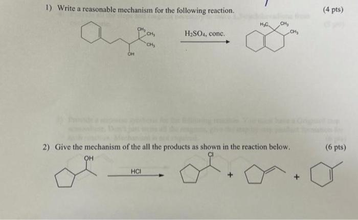 Solved 1) Write a reasonable mechanism for the following | Chegg.com