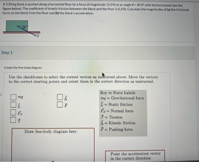 Solved A 3.50 kg block is pushed along a horizontal floor by | Chegg.com