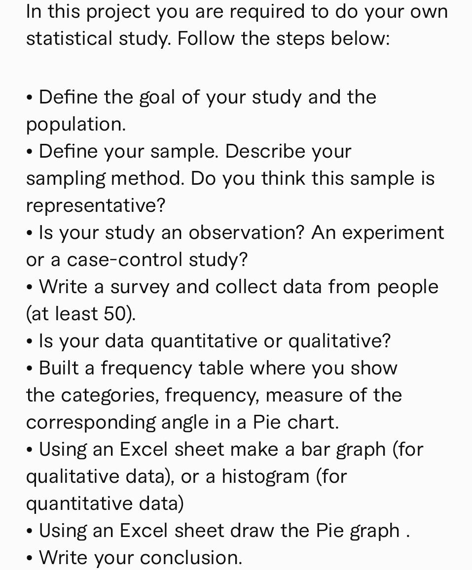 Solved In this project you are required to do your own | Chegg.com