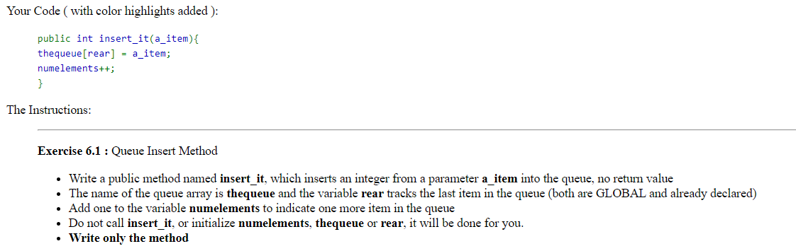Solved What is the setup for passing parameters to queues in | Chegg.com