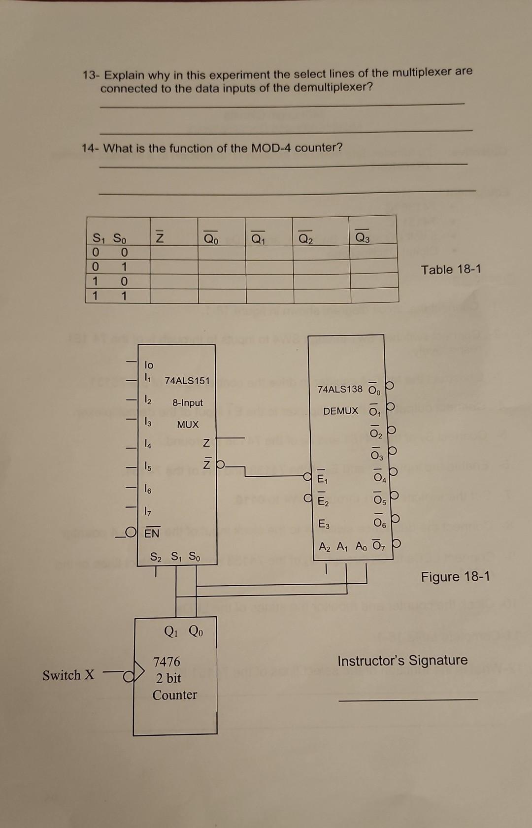 Experiment 18 MSI Logic Circuits Multiplexers and | Chegg.com