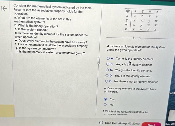 Solved Consider the mathematical system indicated by the | Chegg.com