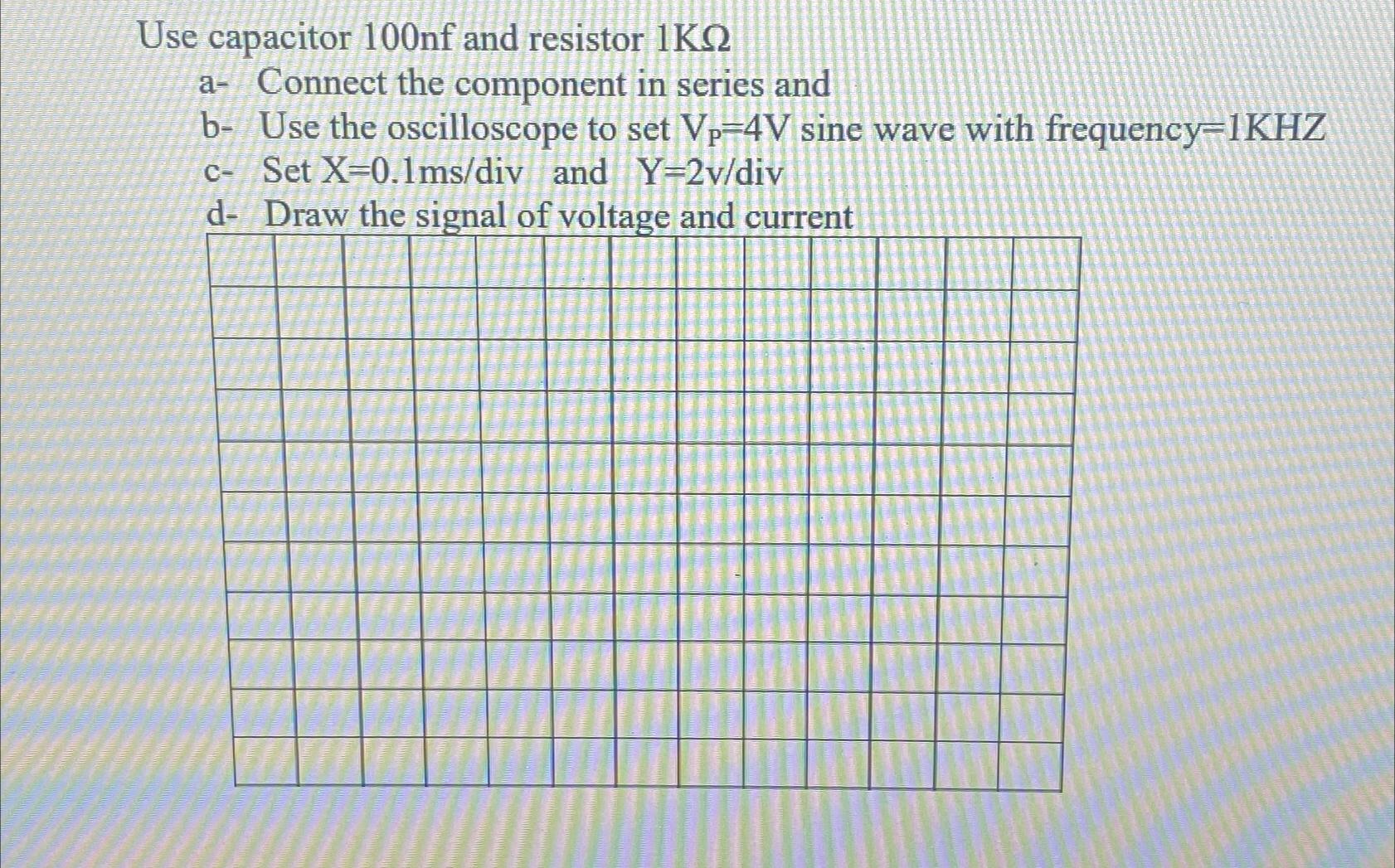 Solved Use capacitor 100nf ﻿and resistor 1KΩa- ﻿Connect the | Chegg.com