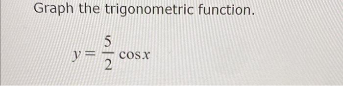 Solved Graph the trigonometric function. y = na COSX | Chegg.com