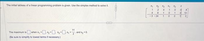 Solved Set up the intial simplex tableau that could be used | Chegg.com