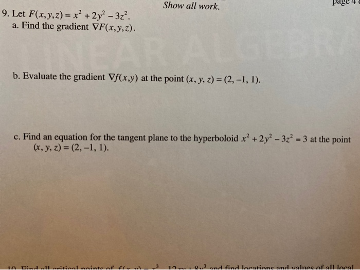 Solved let F(x,y,z) = x^2 +2y^2 -3z^2a. find the gradient | Chegg.com