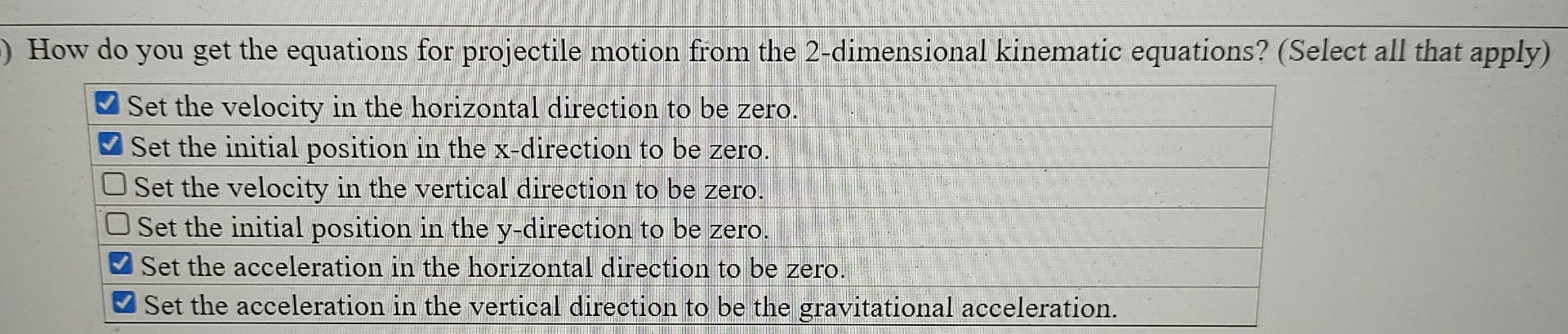 Solved How do you get the equations for projectile motion | Chegg.com