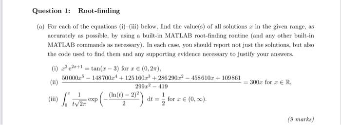 Solved (a) For each of the equations (i)-(iii) below, find | Chegg.com