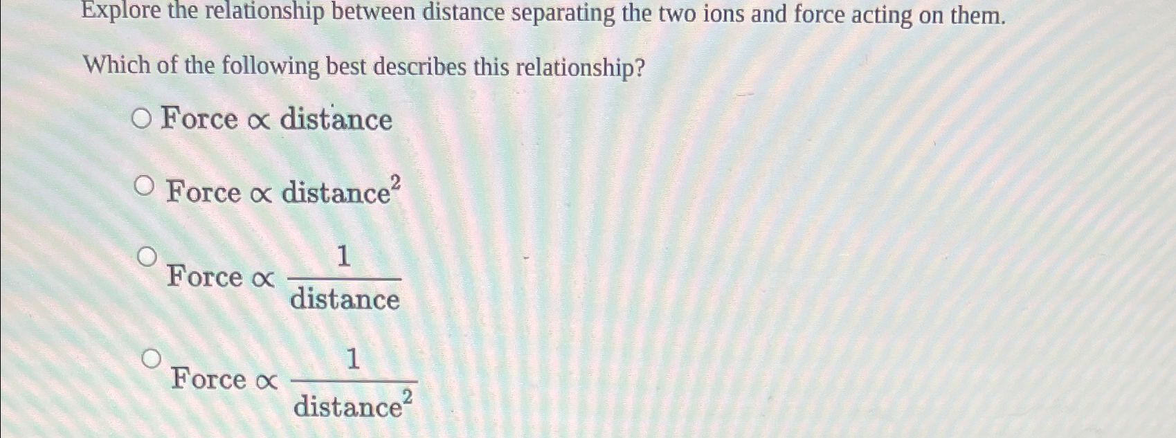 Solved Explore the relationship between distance separating | Chegg.com