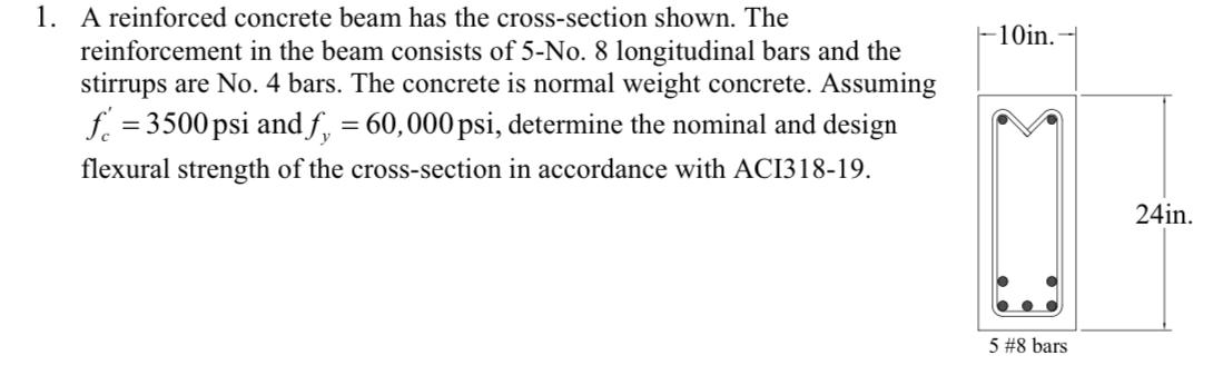 Solved A reinforced concrete beam has the cross-section | Chegg.com