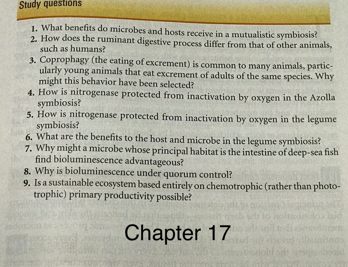 Solved Study questionsWhat benefits do microbes and hosts | Chegg.com
