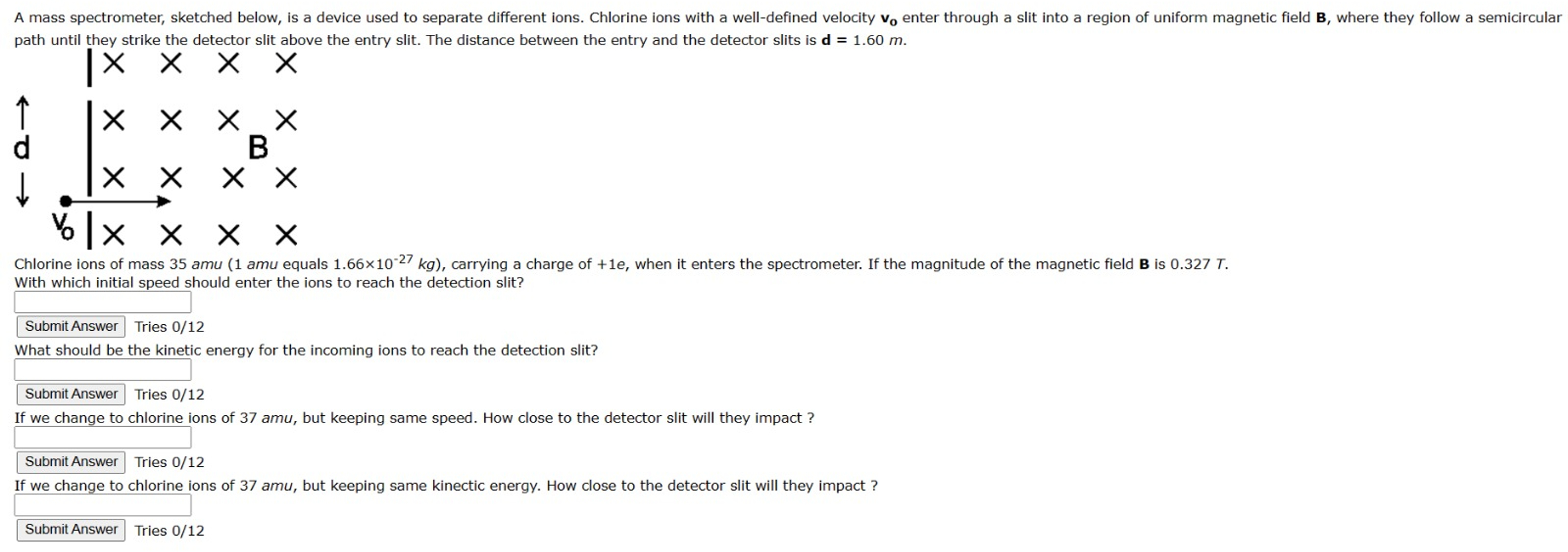 Solved A mass spectometer, sketched below, is a device sed | Chegg.com