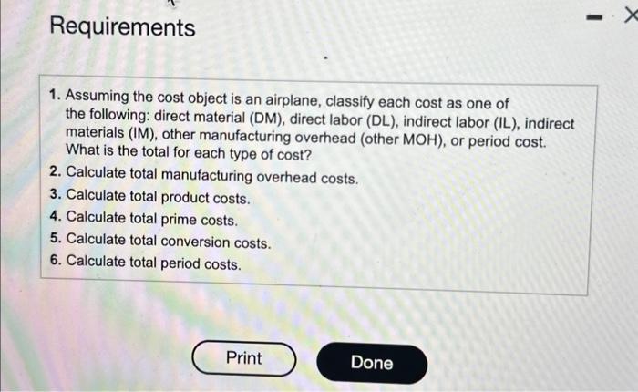 Solved Requirement 1. Assuming the cost object is an | Chegg.com