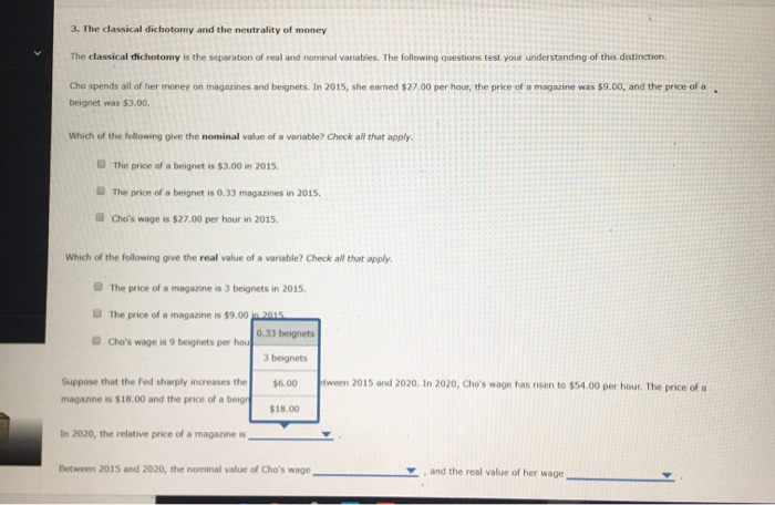 Solved 3. The classical dichotomy and the neutrality of | Chegg.com