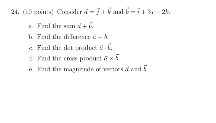 Solved (10 ﻿points) ﻿Consider vec(a)=vec(j)+vec(k) ﻿and | Chegg.com