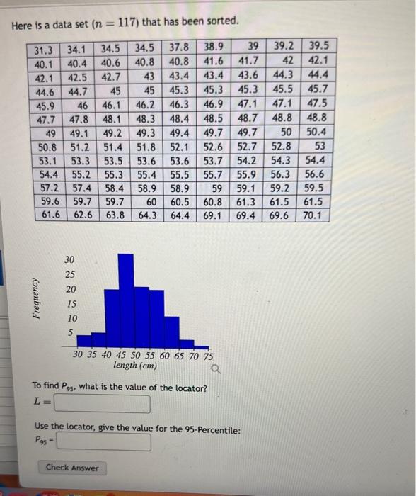 Solved Here is a data set (n=117) that has been sorted. To | Chegg.com