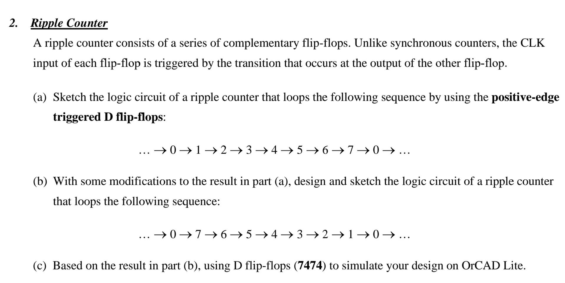 Solved Ripple Counter A ripple counter consists of a series | Chegg.com