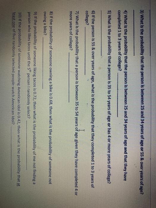 Solved AP Stats Probability Quiz For #1 - 7, answer the | Chegg.com