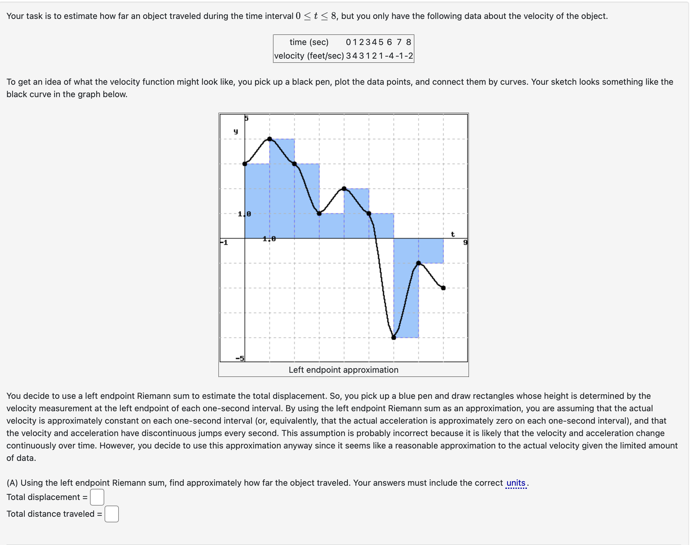 Solved Your task is to estimate how far an object traveled | Chegg.com