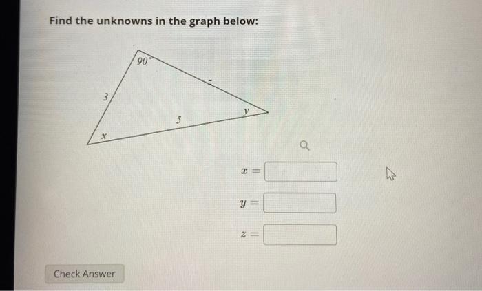 Solved Find the unknowns in the graph below: 90 5 a 2 = | Chegg.com