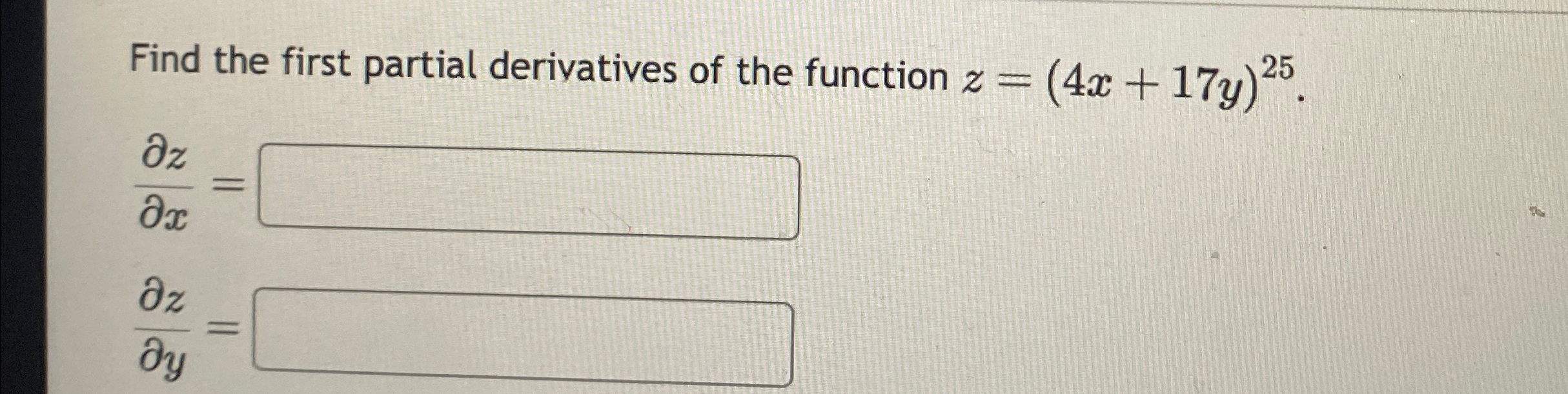 Solved Find the first partial derivatives of the function | Chegg.com