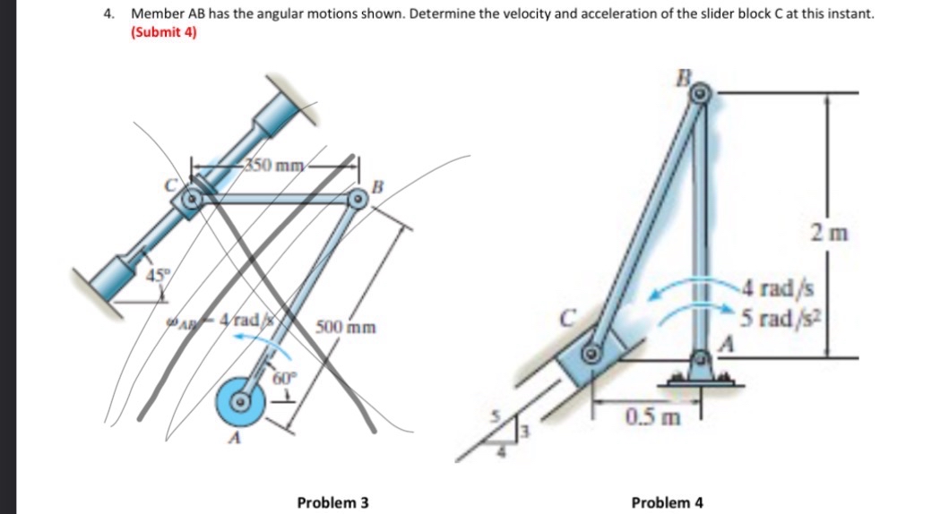 Solved Member AB ﻿has the angular motions shown. Determine | Chegg.com