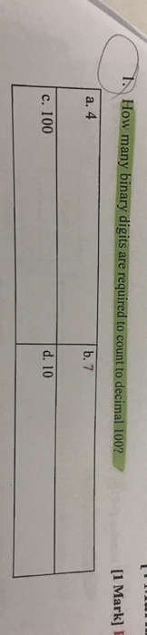 Solved IN How many binary digits are required to count to | Chegg.com