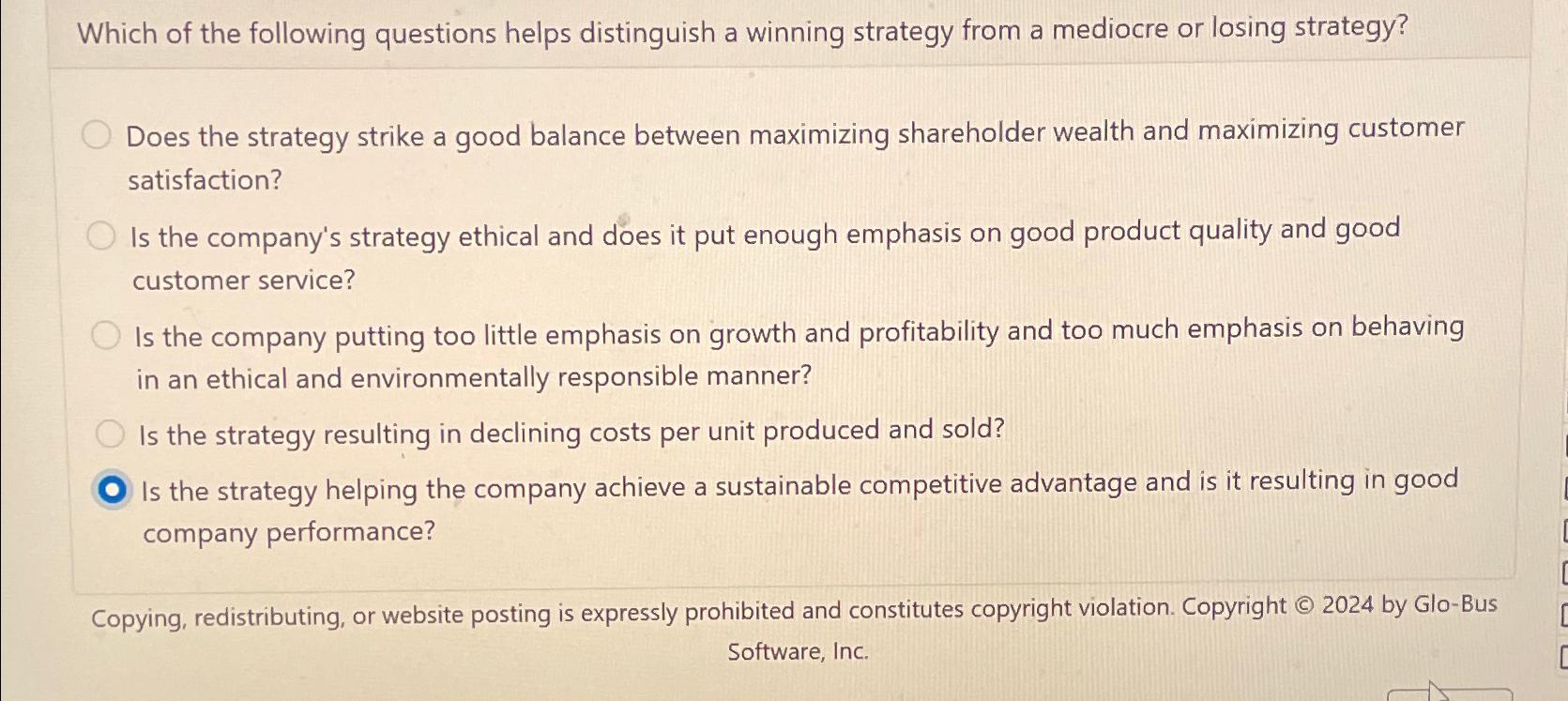 Solved Which of the following questions helps distinguish a | Chegg.com