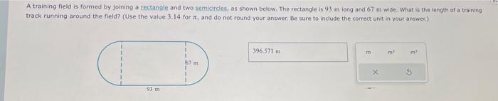 Solved track running around the feld? (Use the value 3.14 | Chegg.com