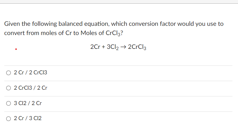 Given the following balanced equation, which | Chegg.com
