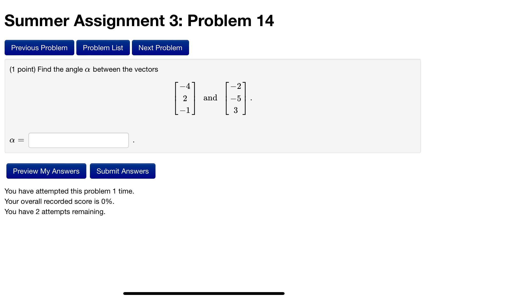 Solved Summer Assignment 3: Problem 14 q,q,(1 ﻿point) ﻿Find | Chegg.com