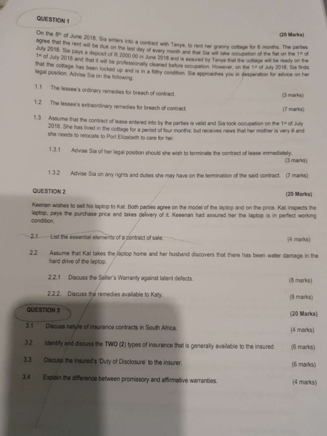 Solved QUESTION 1On the 8th ﻿of June 2018, ﻿Sia enters into | Chegg.com
