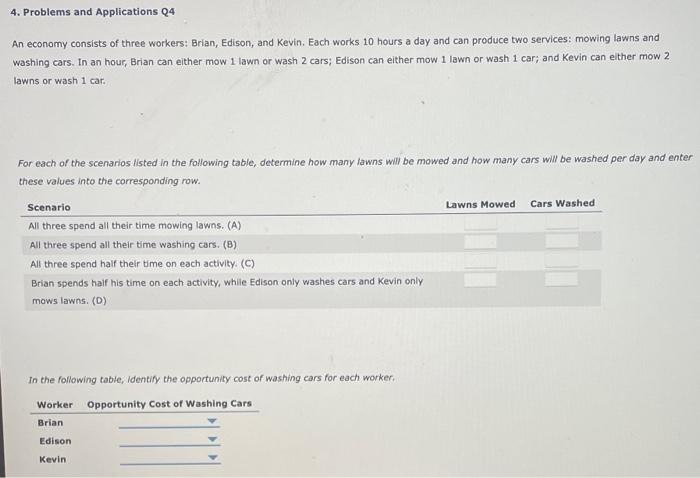 Solved 4. Problems and Applications Q4 An economy consists | Chegg.com