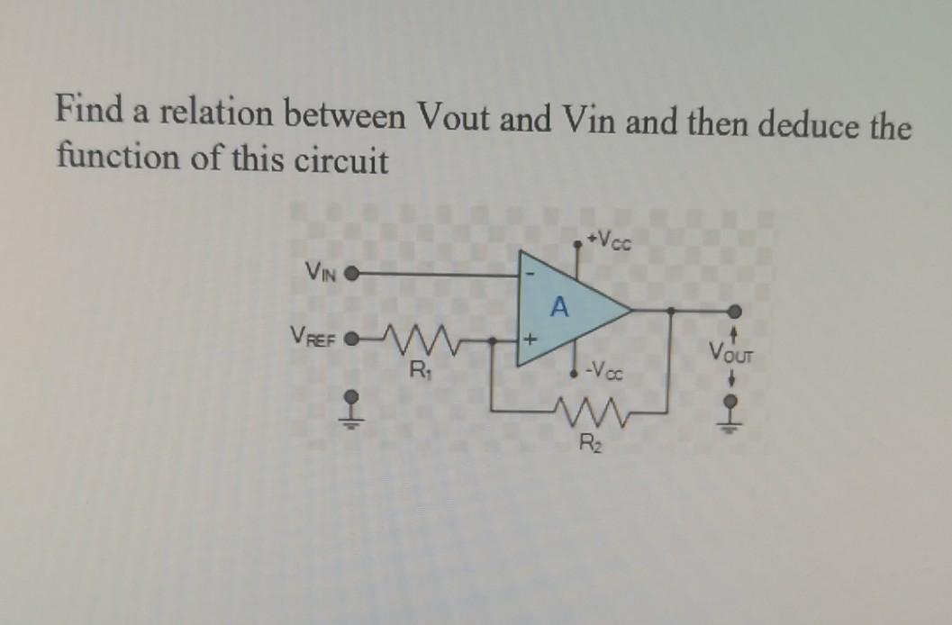 Solved Find a relation between Vout and Vin and then deduce | Chegg.com