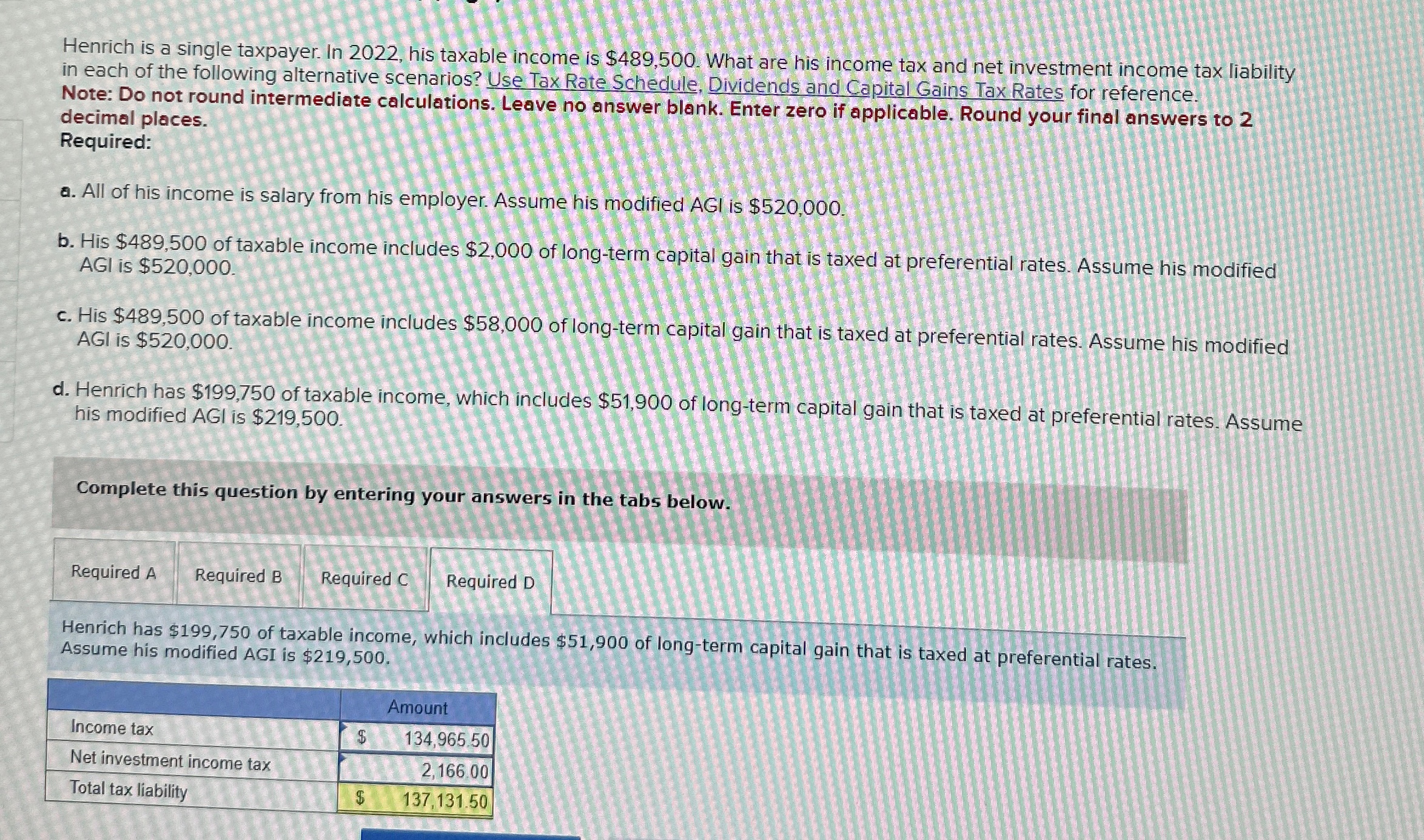 Solved Henrich is a single taxpayer. In 2022 , ﻿his taxable | Chegg.com