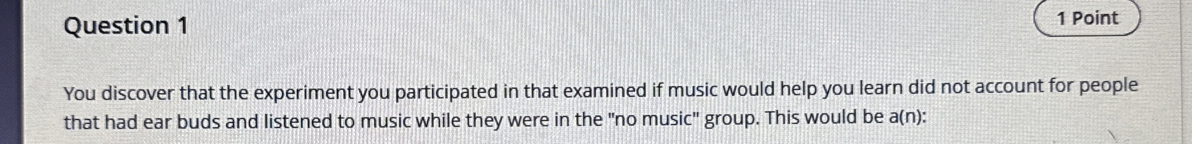 Solved Question 11 PointYou discover that the experiment | Chegg.com Solved Question 11 PointYou discover that the experiment | Chegg.com