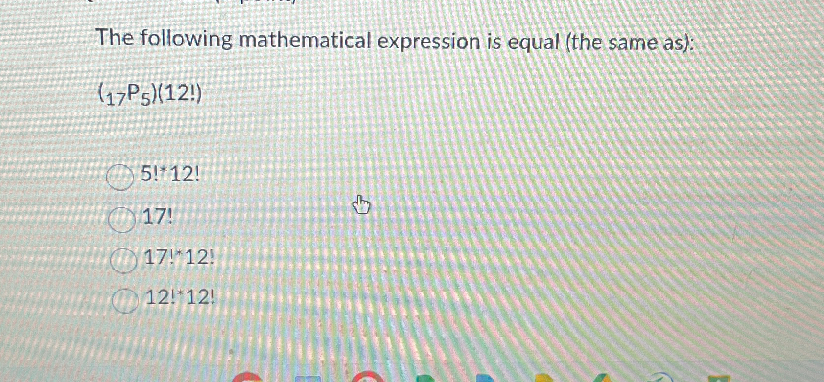 Solved The following mathematical expression is equal (the | Chegg.com