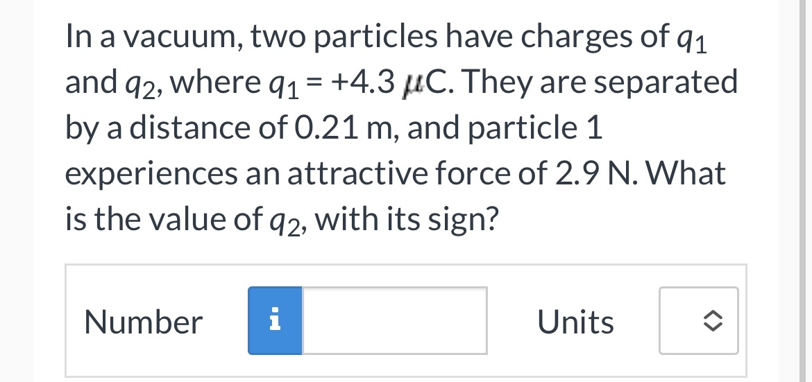 Solved In a vacuum, two particles have charges of q1 ﻿and | Chegg.com