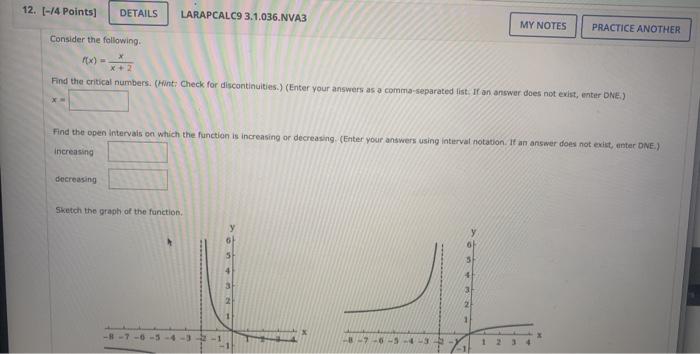 Solved 12. [-14 Points) DETAILS LARAPCALC9 3.1.036.NVA3 MY | Chegg.com Solved 12. [-14 Points) DETAILS LARAPCALC9 3.1.036.NVA3 MY | Chegg.com