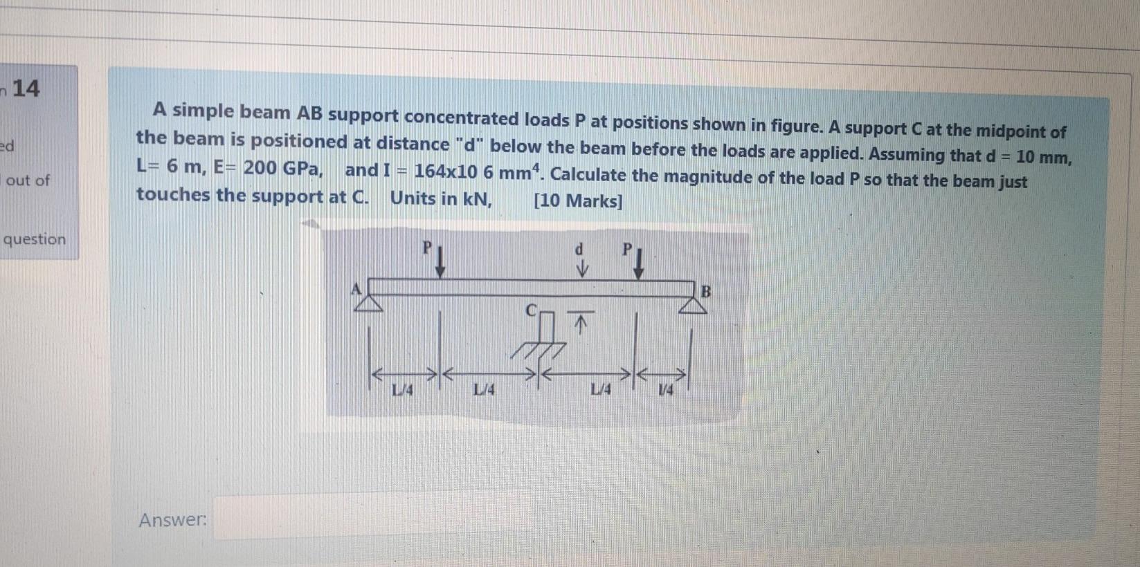 Solved n 14 ed A simple beam AB support concentrated loads P | Chegg.com