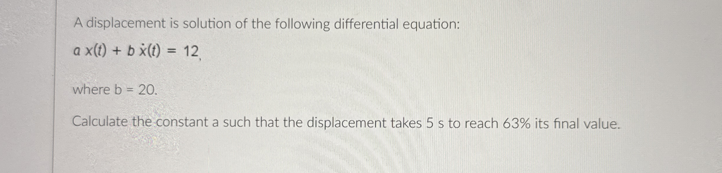 Solved A displacement is solution of the following | Chegg.com