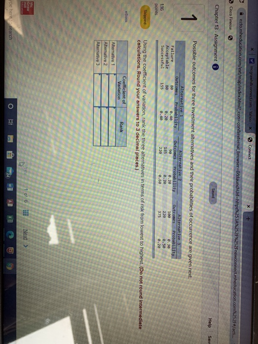 Solved y mcgrawhillconnect.com - Yahoo X Connect | Chegg.com