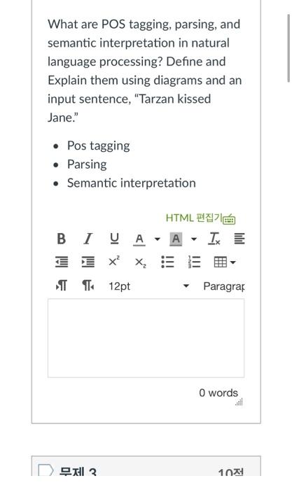 Solved What Are Pos Tagging Parsing And Semantic