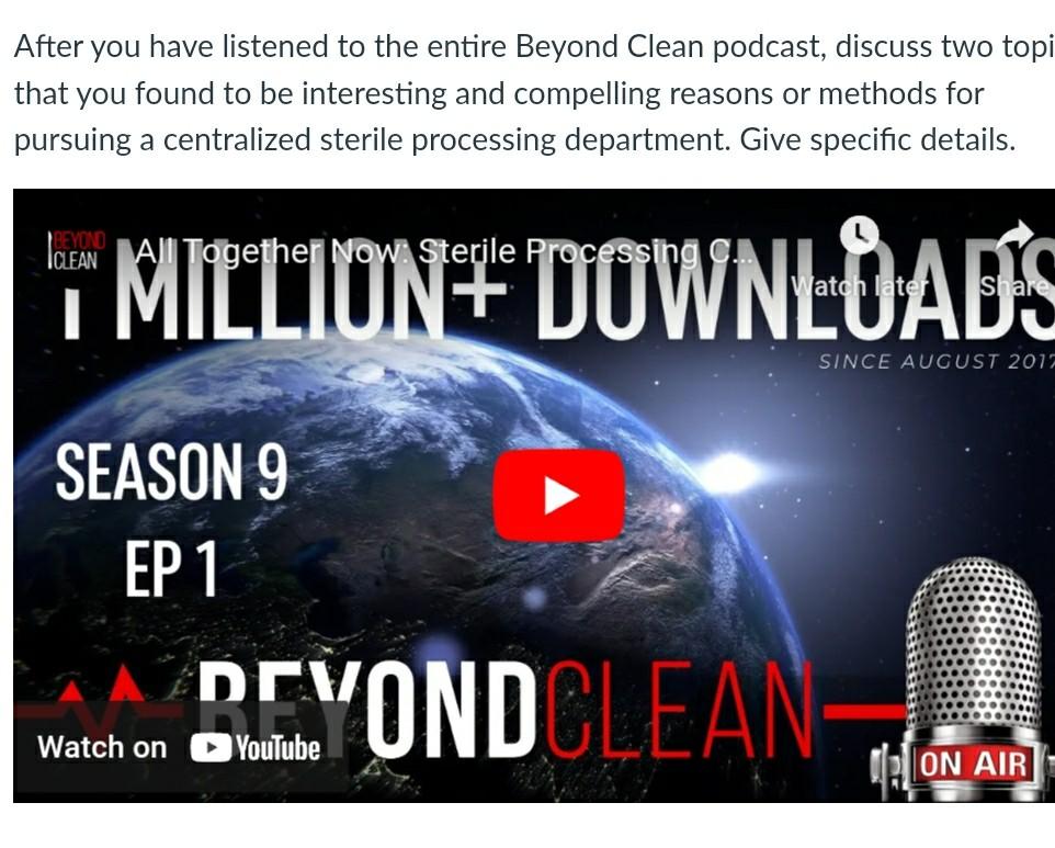 After you have listened to the entire Beyond Clean | Chegg.com